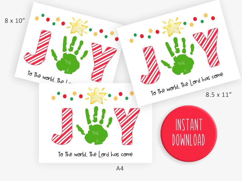 Christmas Handprint Craft - Joy Handprint Craft - Christmas Handprint ...