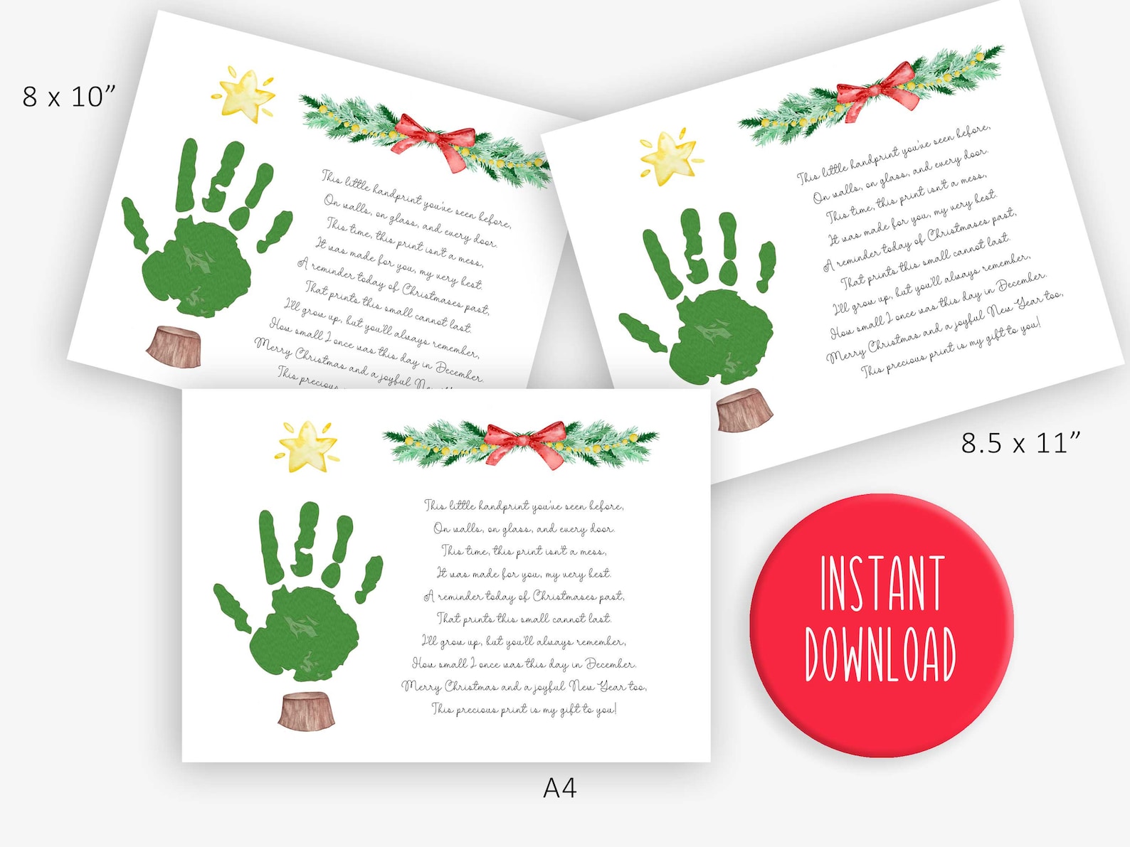Christmas Handprint Craft - Christmas Handprint Poem - Christmas ...