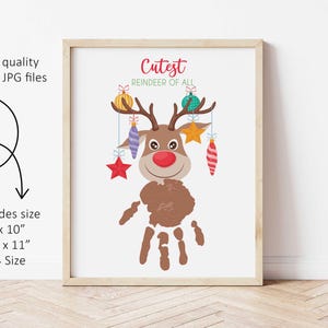 Christmas Handprint Craft - Reindeer Handprint Craft - Reindeer ...