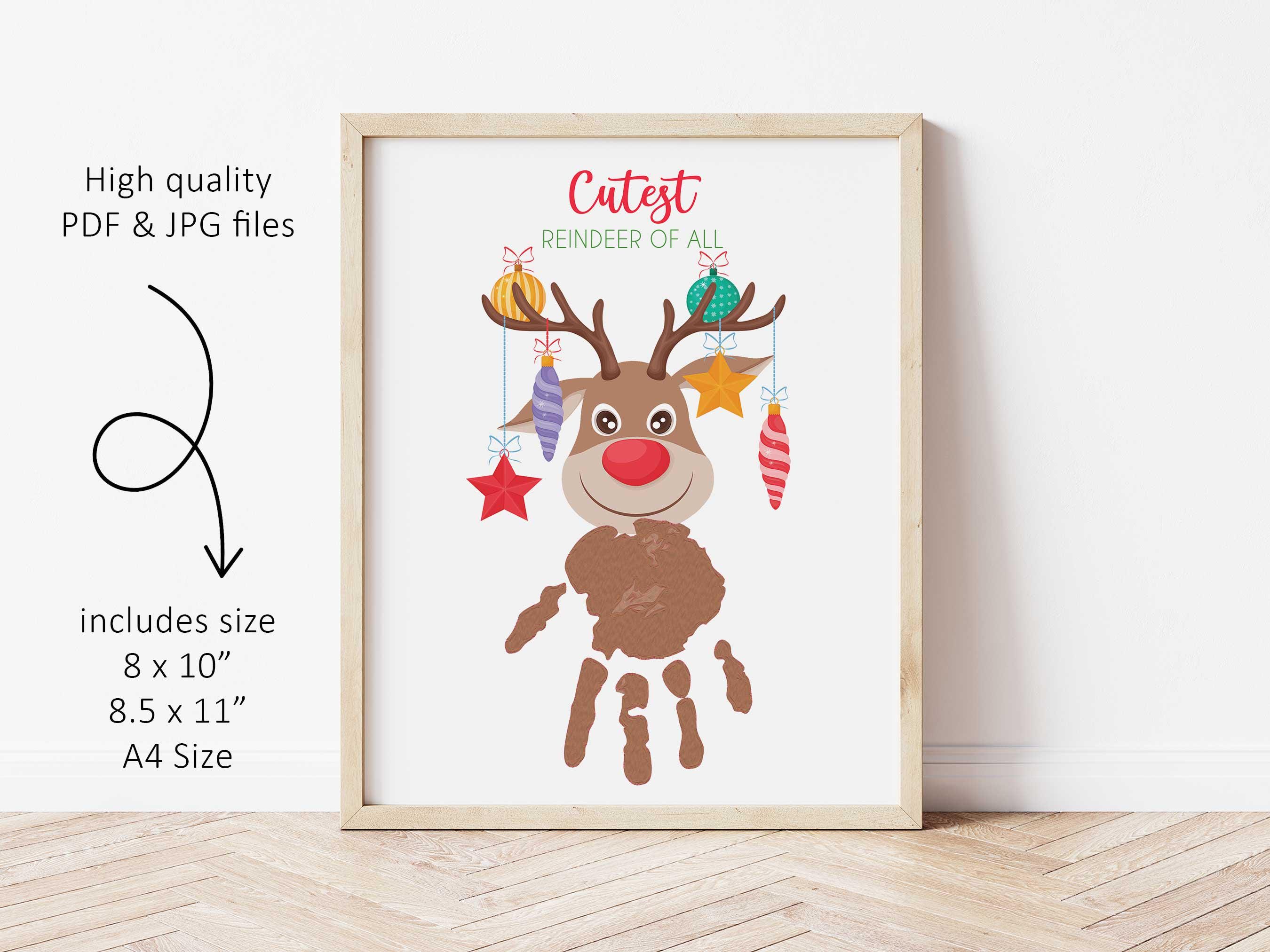 Christmas Handprint Craft - Reindeer Handprint Craft - Reindeer ...