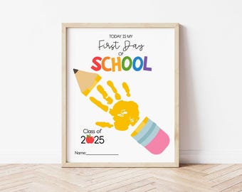 Printable First Day of School Craft | Pencil Craft | First Day of ...