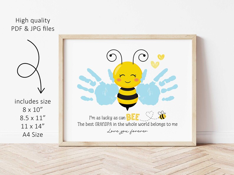Grandpa Bee Handprint Craft | Gift From Kids | Grandparents Day ...