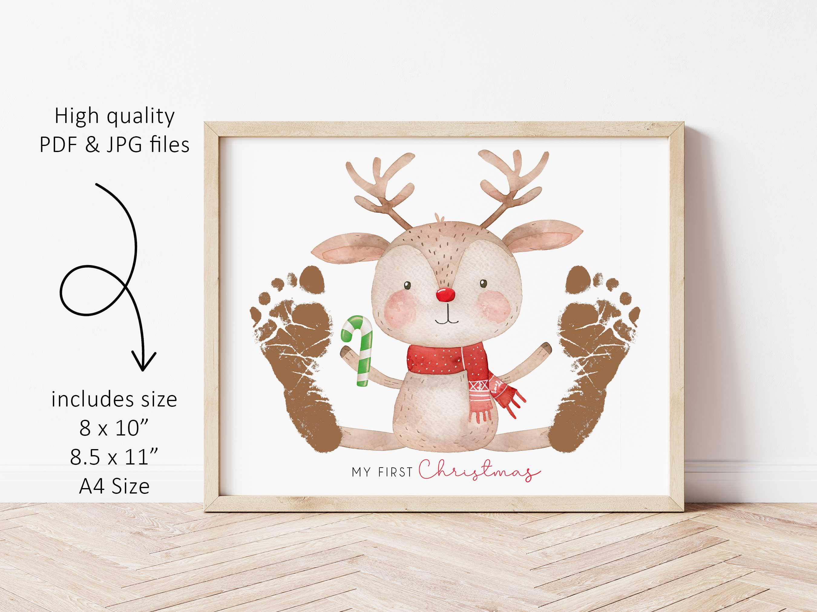 Christmas Footprint Craft - Reindeer Footprint Craft - 1st Christmas ...