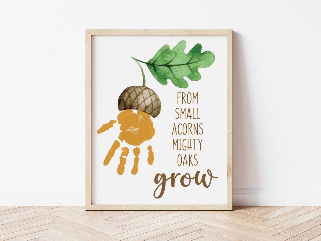 Fall Handprint Craft - Acorn Handprint Craft - Preschool Thanksgiving ...