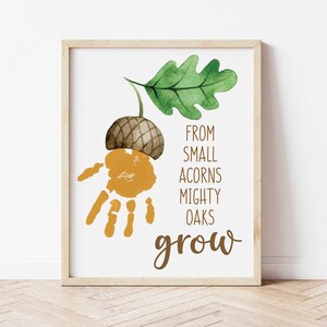 Fall Handprint Craft - Acorn Handprint Craft - Preschool Thanksgiving ...