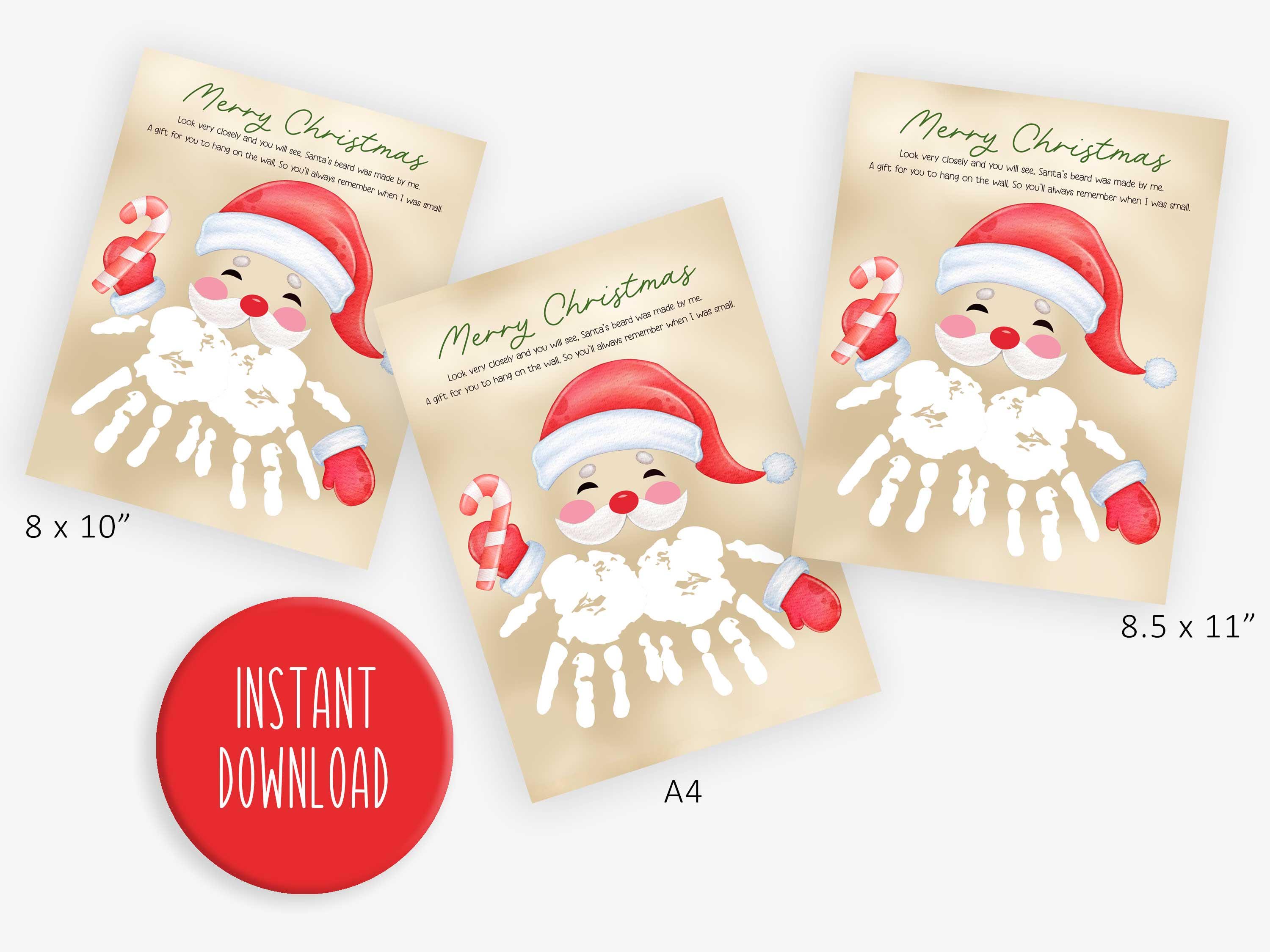 Christmas Handprint Craft - Santa Handprint Craft - Santa Handprint Art ...