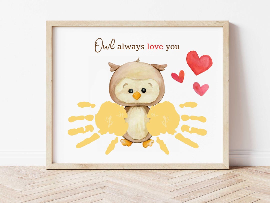 Mother's Day Handprint - Owl Handprint - Mother's Day Gift - Valentine ...