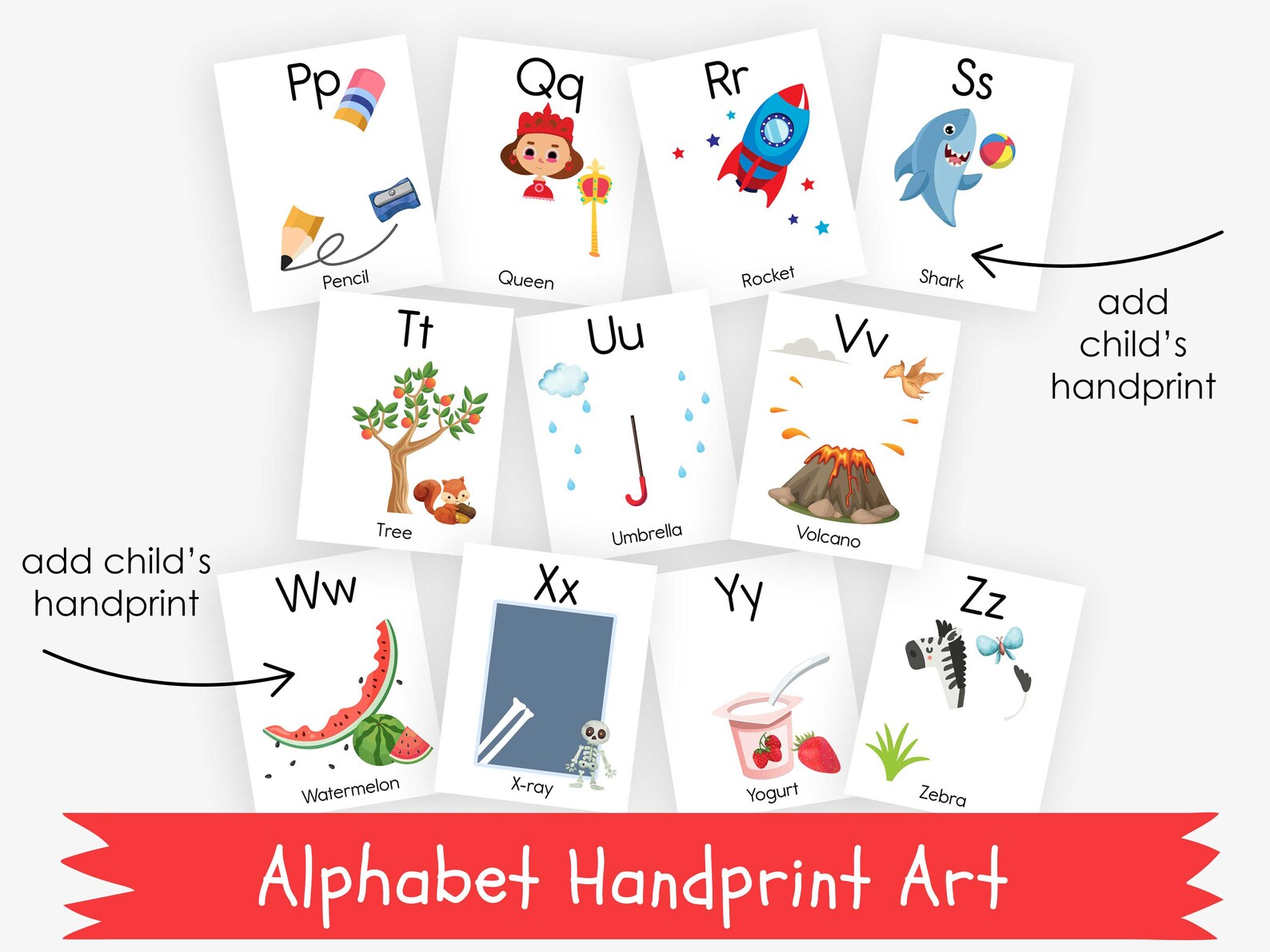 Alphabet Handprint Craft - Handprint Alphabet Book - Handprint Memory ...