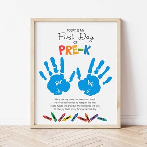 First Day of Pre K Handprint - First Day of School Craft - Preschool ...
