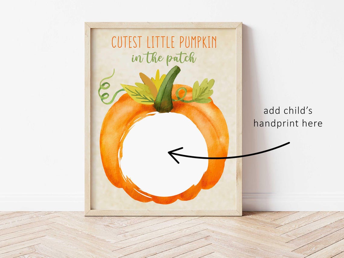 Pumpkin Handprint Craft - Preschool Pumpkin Craft - Halloween Handprint ...