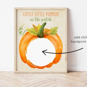 Pumpkin Handprint Craft - Preschool Pumpkin Craft - Halloween Handprint ...