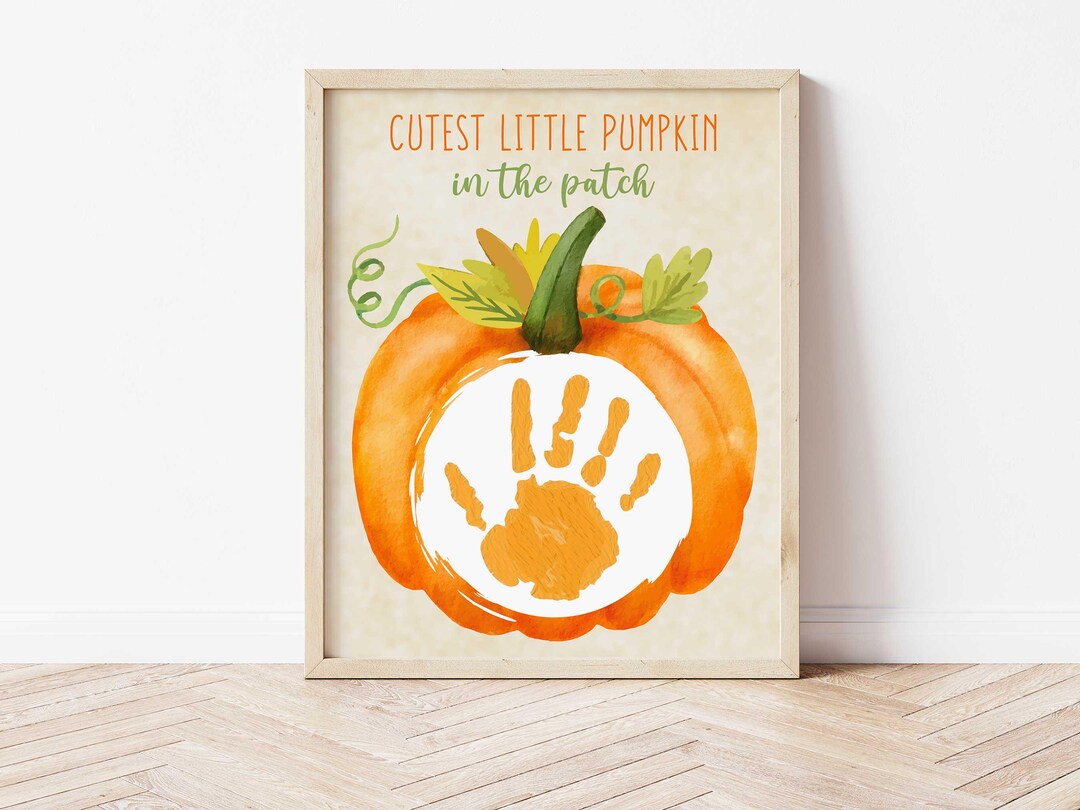 Pumpkin Handprint Craft - Preschool Pumpkin Craft - Halloween Handprint ...