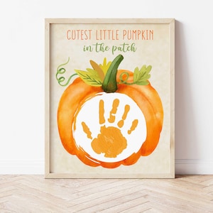 Pumpkin Handprint Craft - Preschool Pumpkin Craft - Halloween Handprint ...