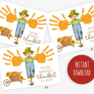 Autumn Handprint Craft - Scarecrow Handprint Craft - Thanksgiving Craft ...