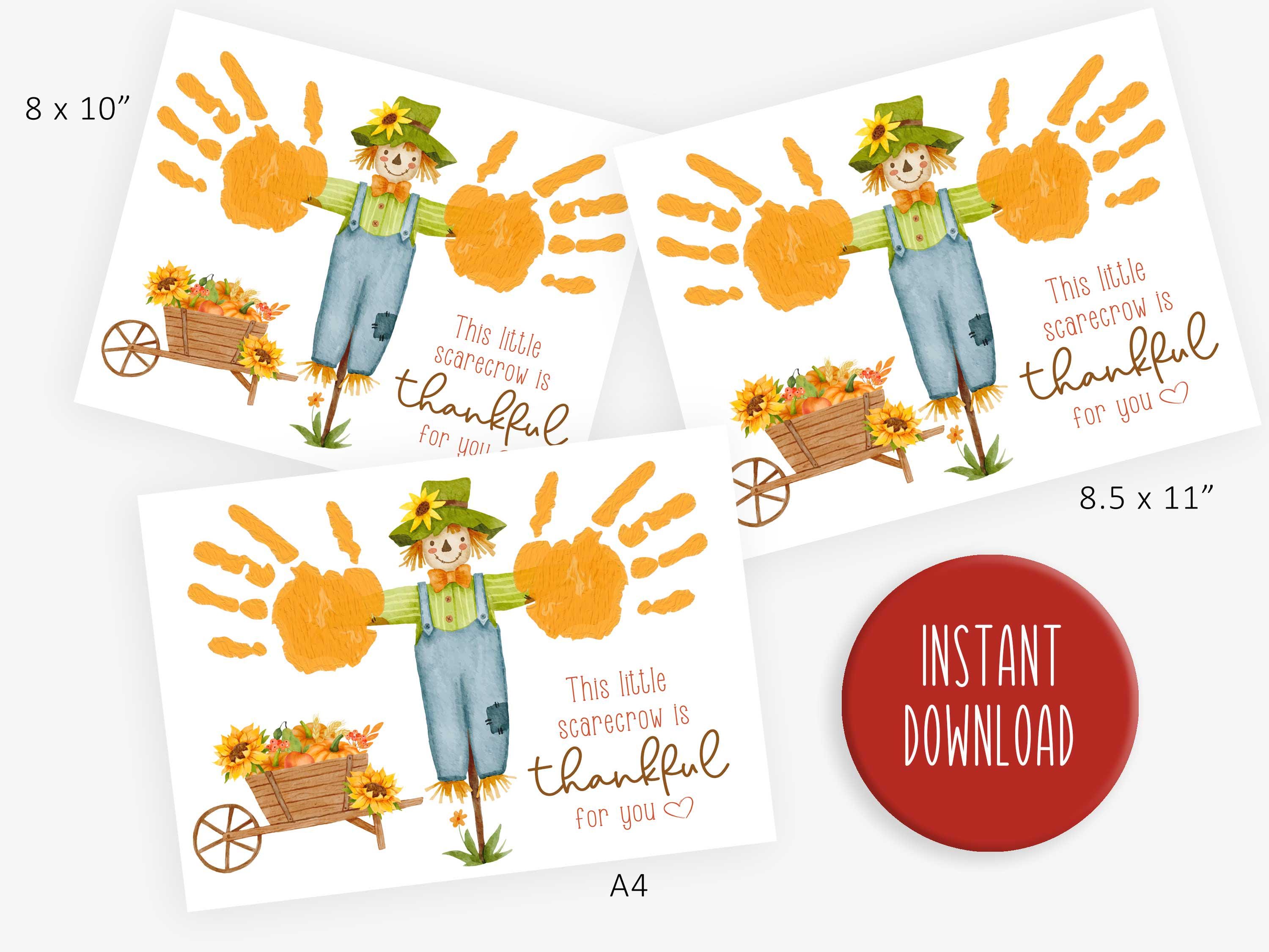 Autumn Handprint Craft - Scarecrow Handprint Craft - Thanksgiving Craft ...