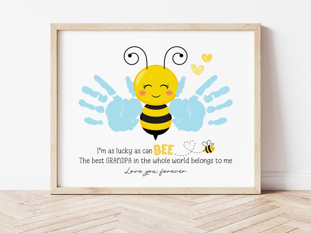 Grandpa Bee Handprint Craft | Gift From Kids | Grandparents Day ...
