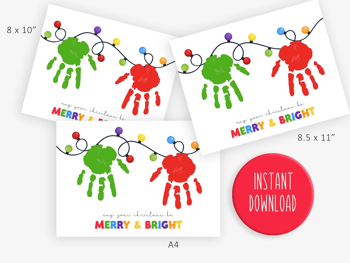 Christmas Handprint Craft - Merry and Bright Handprint Craft ...