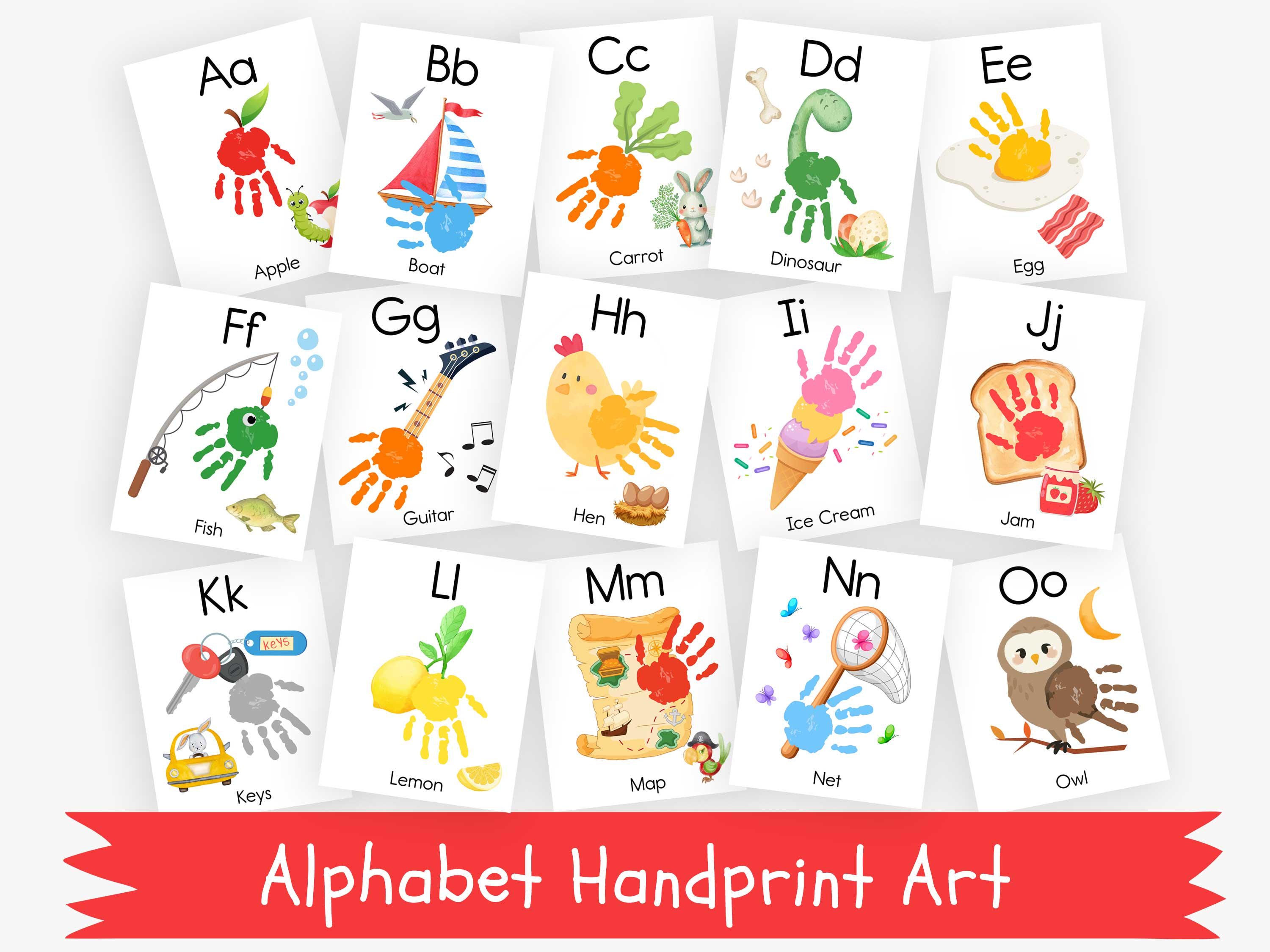 Alphabet Handprint Craft - Handprint Alphabet Book - Handprint Memory ...