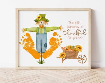 Autumn Handprint Craft - Scarecrow Handprint Craft - Thanksgiving Craft ...