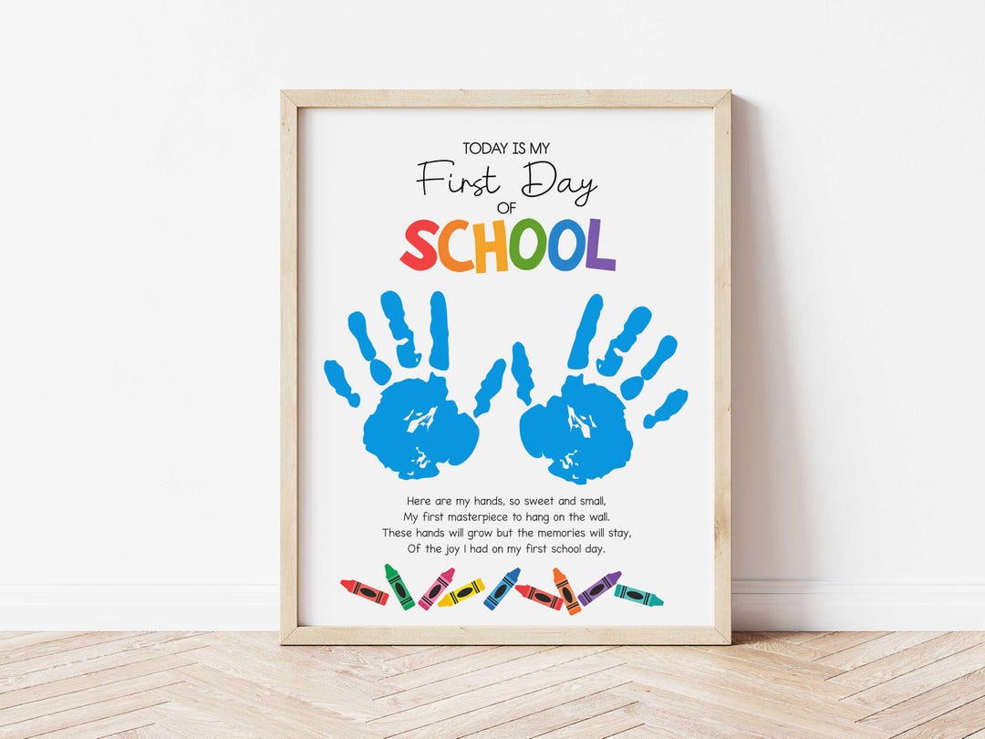 First Day of School Handprint - First Day of School Craft - School ...