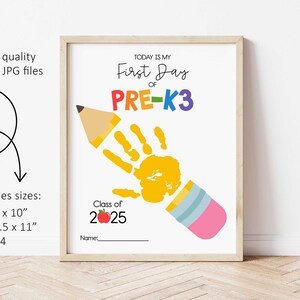 First Day of Pre K3 Handprint - Preschool Handprint Craft - First Day ...