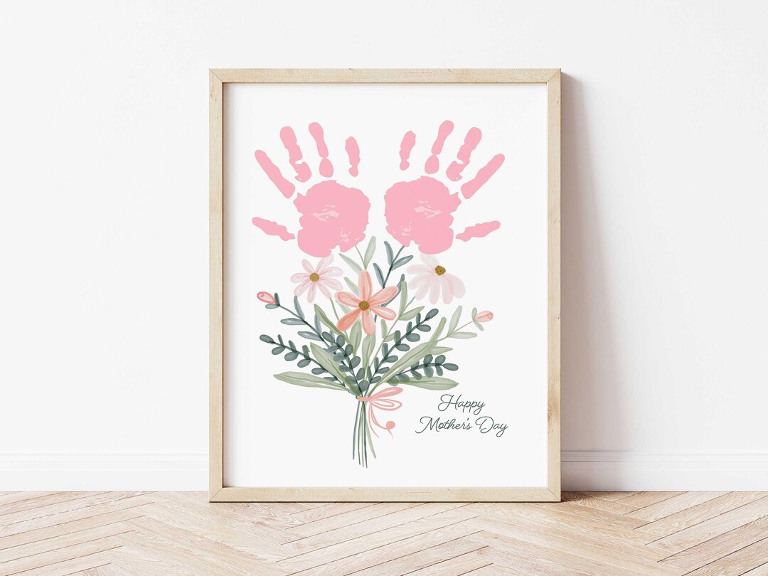 Floral Bouquet Handprint Craft | Mother's Day Keepsake (digital ...