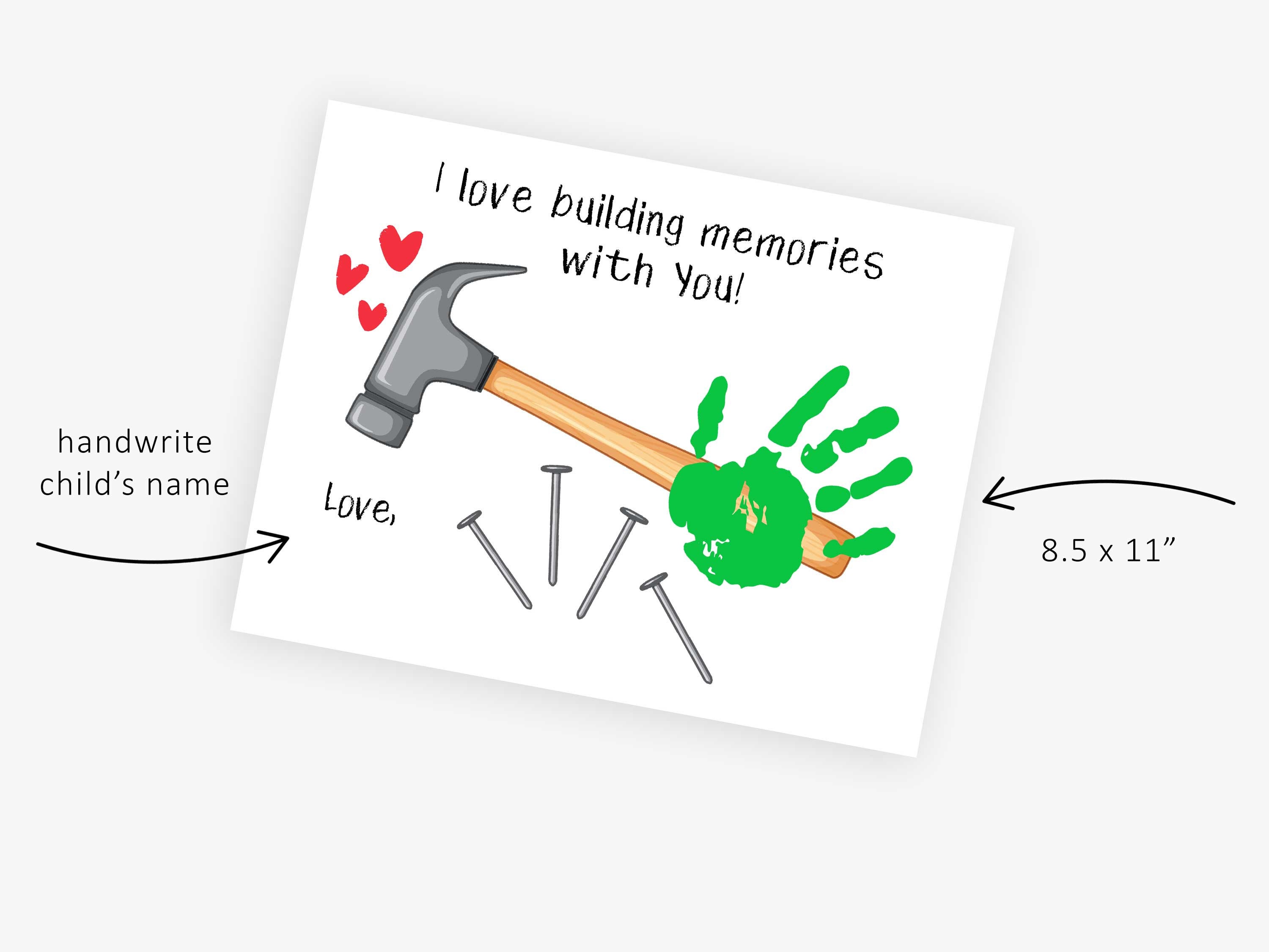 Handprint Craft for Dad Handprint Card for Dad Father's Day Handprint ...