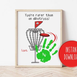 Disc Golf Card - Disc Golf Handprint Craft - Handprint Craft for Dad ...
