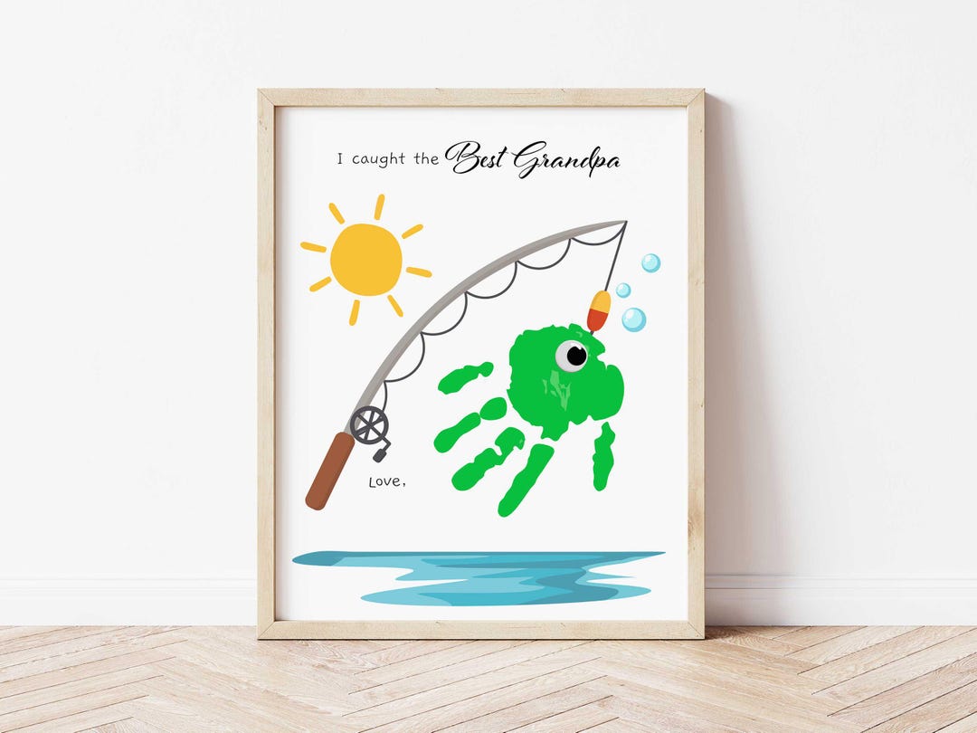 Fishing Handprint Craft for Grandpa | Father's Day Printable ...