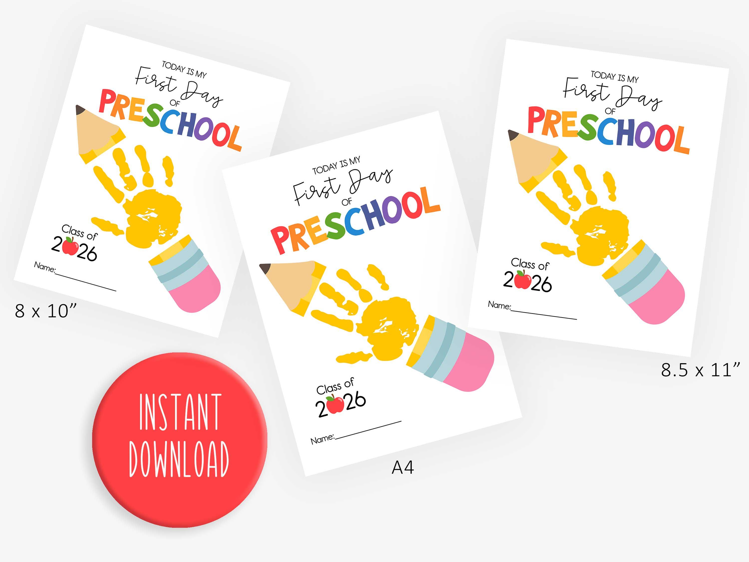 First Day of Preschool Handprint - First Day of School Craft ...