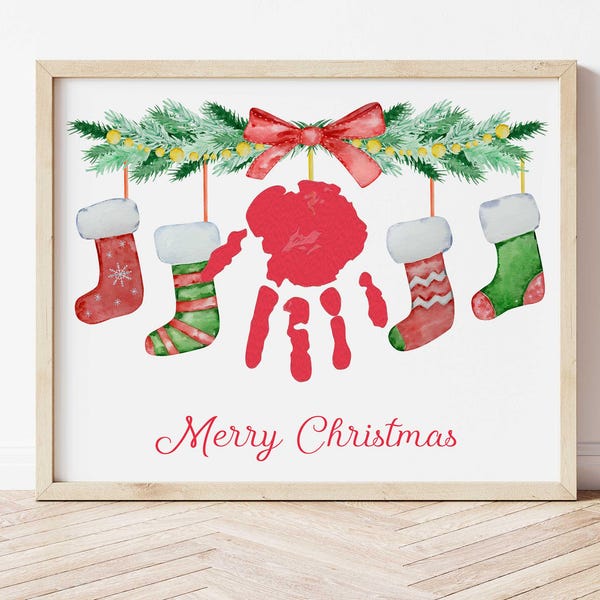 Christmas Handprint Art - Etsy