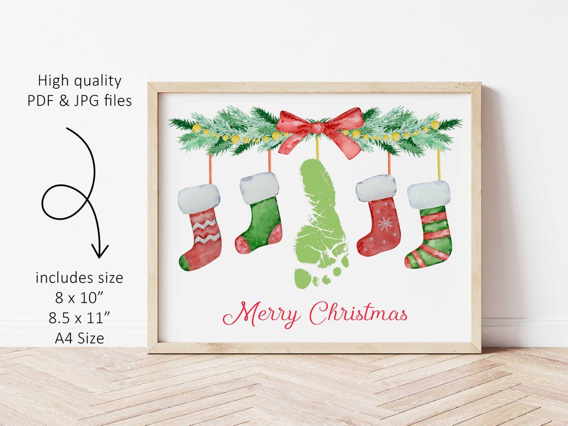 Christmas Footprint Art - Christmas Footprint Craft - Baby's First ...
