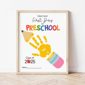 First Day of Preschool Handprint - First Day of School Craft ...