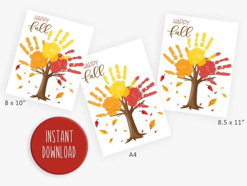 Fall Handprint Craft - Preschool Fall Craft - Preschool Thanksgiving ...