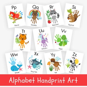 Alphabet Handprint - Animal Alphabet Handprint - Preschool Alphabet ...
