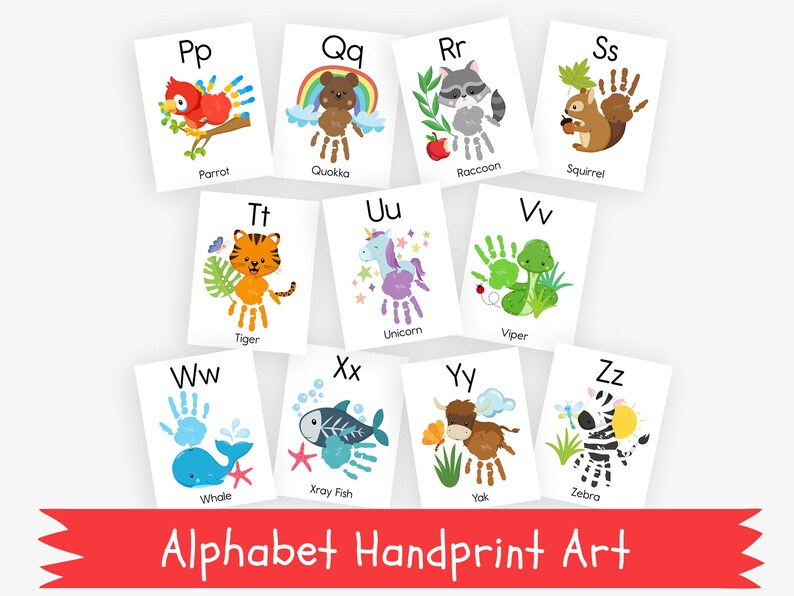 Alphabet Handprint - Animal Alphabet Handprint - Preschool Alphabet ...