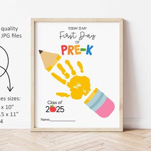 First Day of Preschool Handprint - First Day of School Craft ...