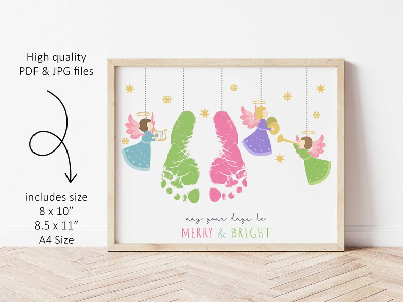 Christmas Footprint Craft - Baby's First Christmas Keepsake - Girl's ...