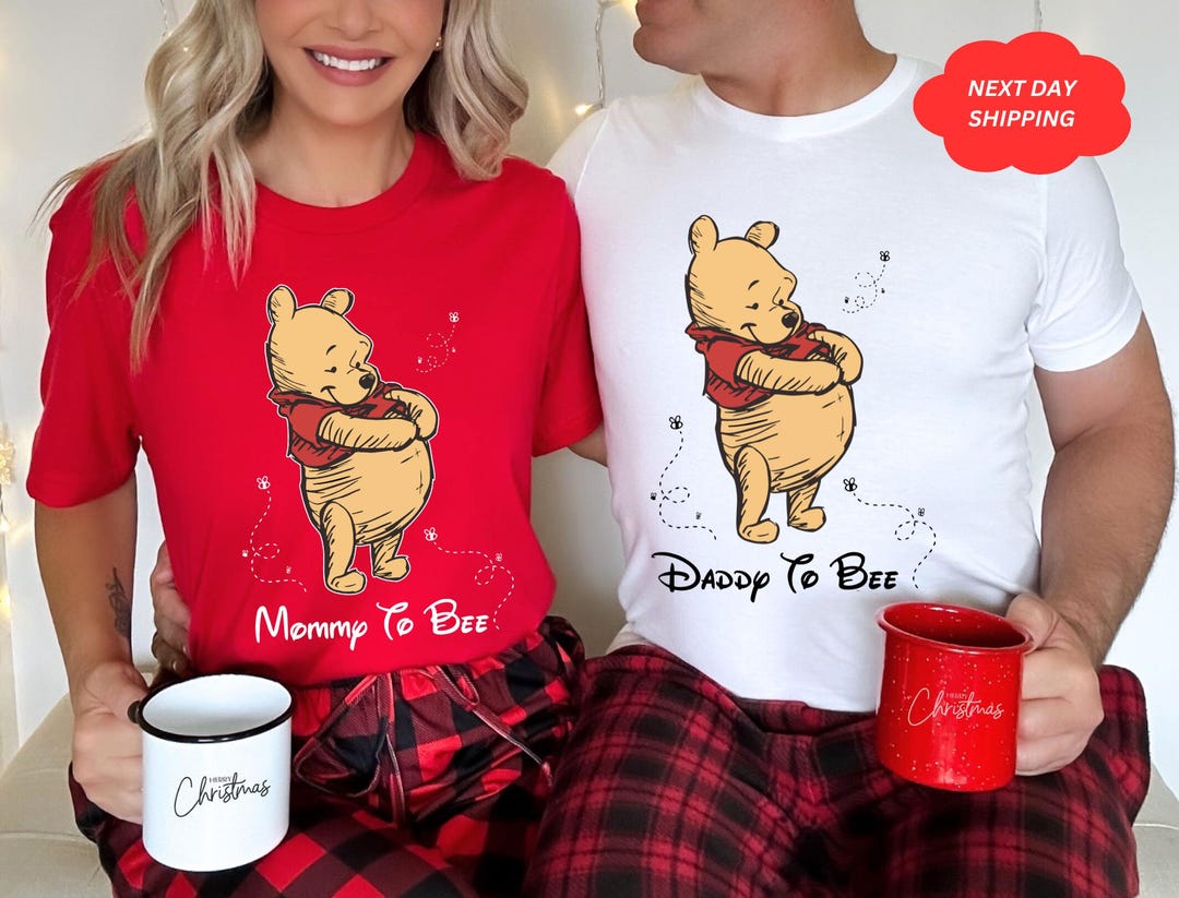 Camiseta de embarazo para papá y mamá, camiseta de Winnie the Pooh para ...