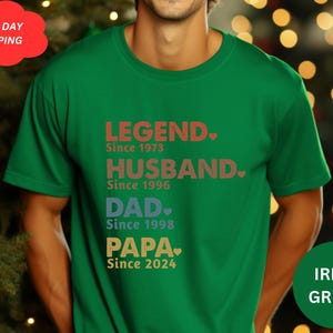 Custom Dad With Years Shirt, Papa With Year, Gift for Husband, Father's ...