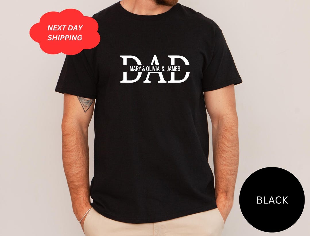 Custom Dad Shirt With Kid Names, Father's Day Gift, New Dad Tshirt ...