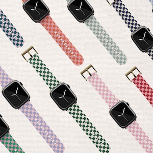 Retro Checkered Apple Watch Band for Series 10 9 8 7 6 5 4 SE Ultra ...