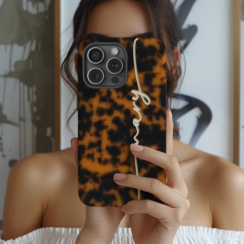 Tortoise Shell Phone Case Monogram Personalized Custom Initials for ...