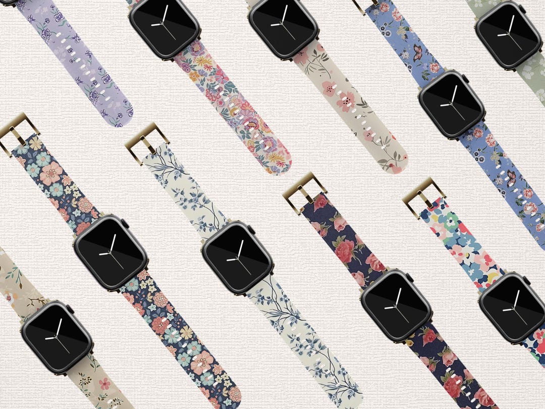 Spring Wildflower Floral Apple Watch Band Botanical Rose Flower Watch ...