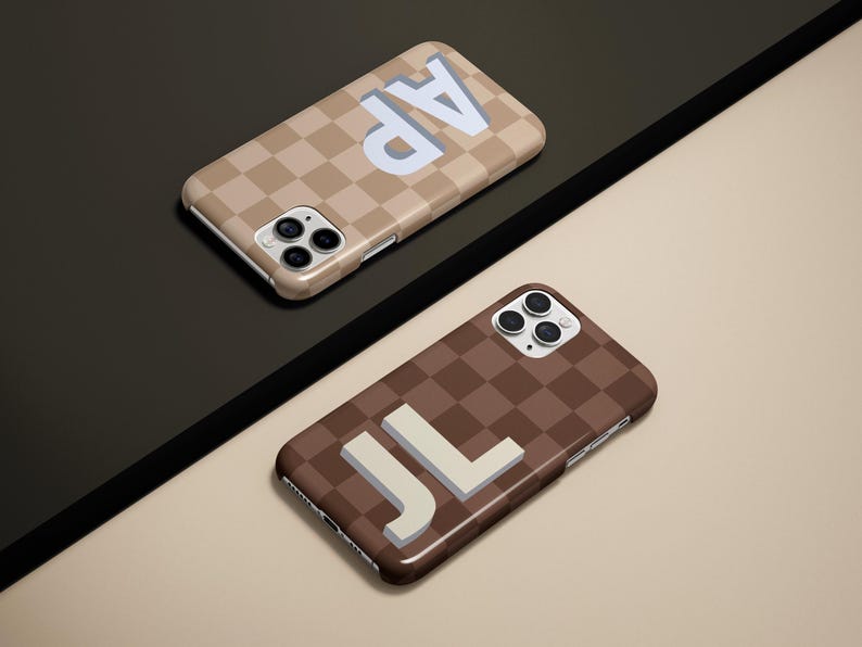 Monogram Custom Initials Case for iPhone 16 15 14 13 12 11 X XS Max XR ...