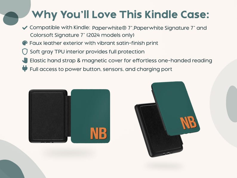 Personalized Kindle Case Custom Monogram Initials Name for Kindle ...