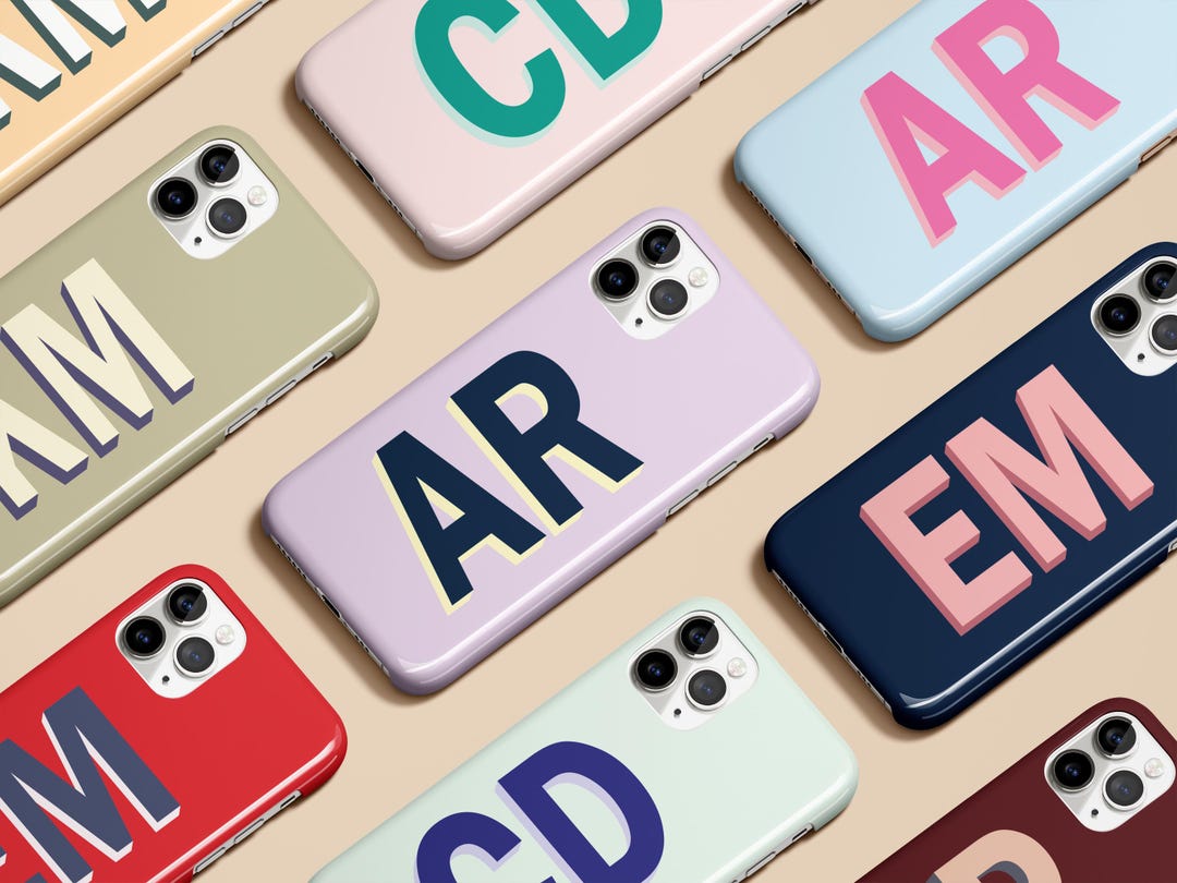 Monogram Personalized 3D Shadow Initial Custom Name Phone Case for ...