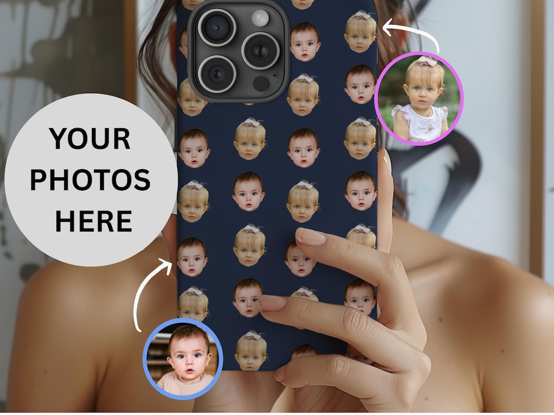 Personalized Custom Photo Multi Face Phone Case Funny Baby Pet Dog Cat ...