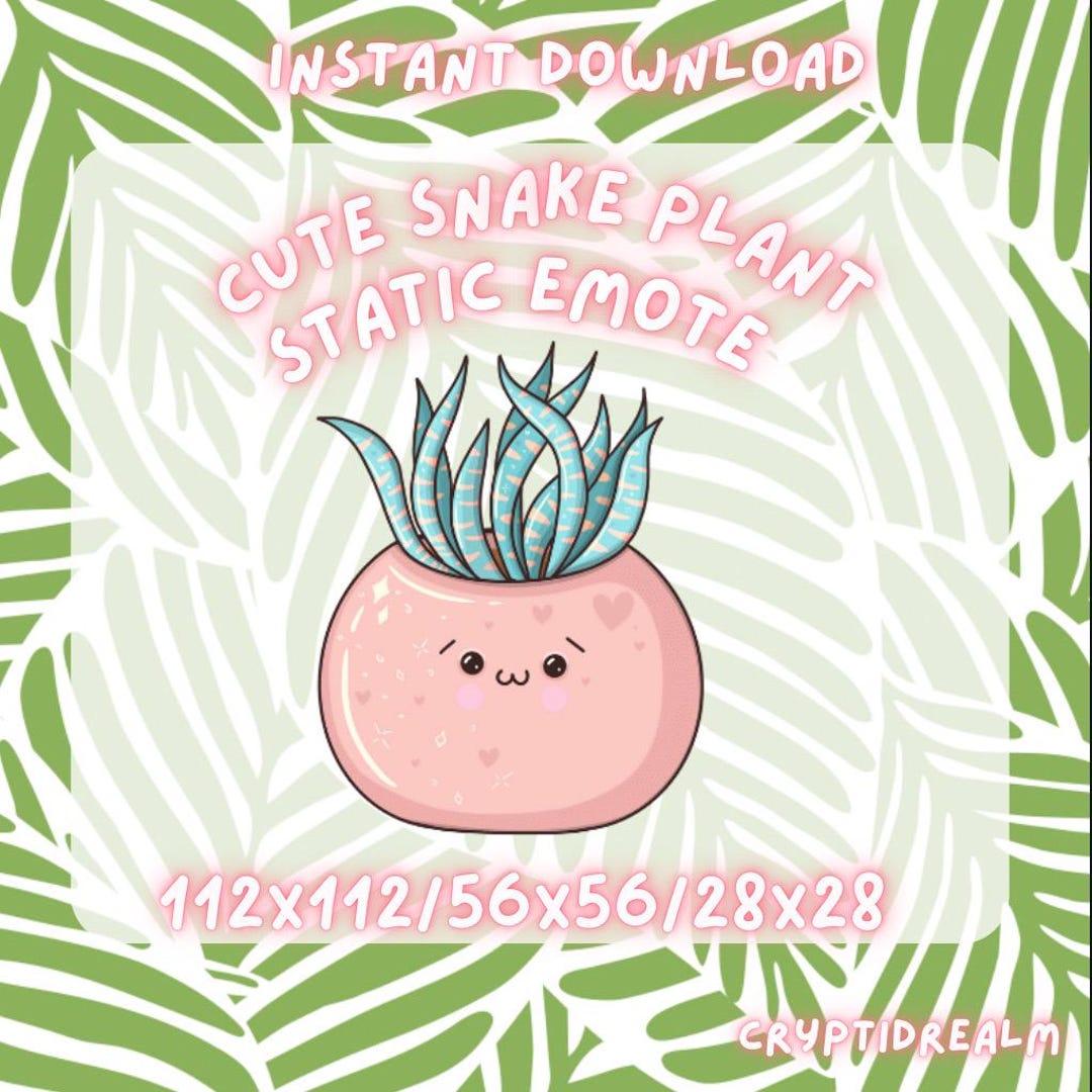 Cute Snake Plant Static Emote for Twitch & Discord - Etsy