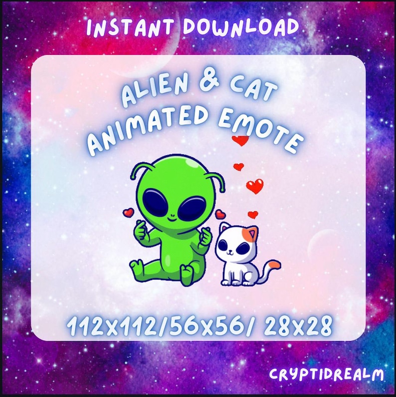 Animated Alien & Cat Twitch/discord Emote - Etsy